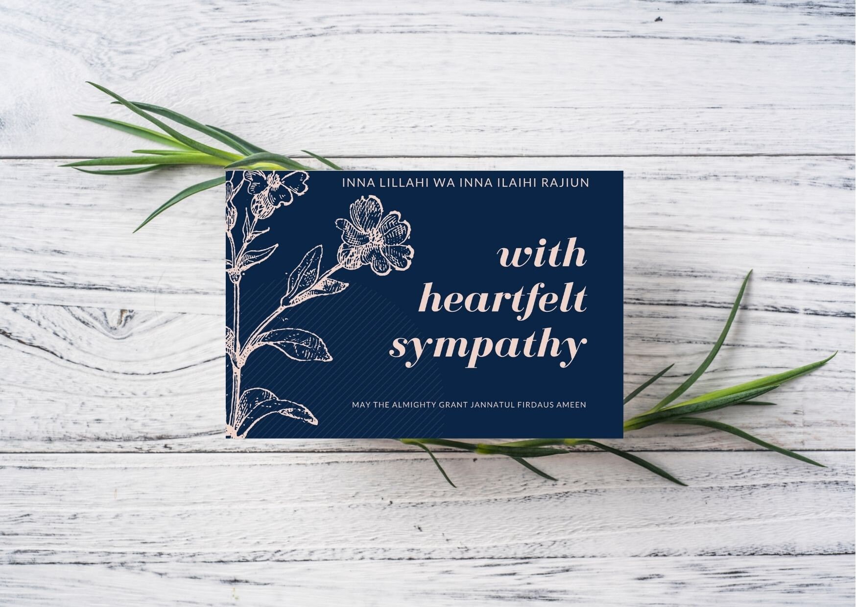 Muslim Sympathy Card Islamic Bereavement Card Islamic Greeting Card ...