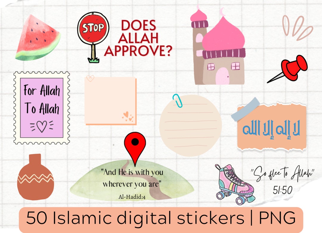 Buy Islamic Digital Stickers Islamic Dhikr Muslimah Motivational Quotes ...