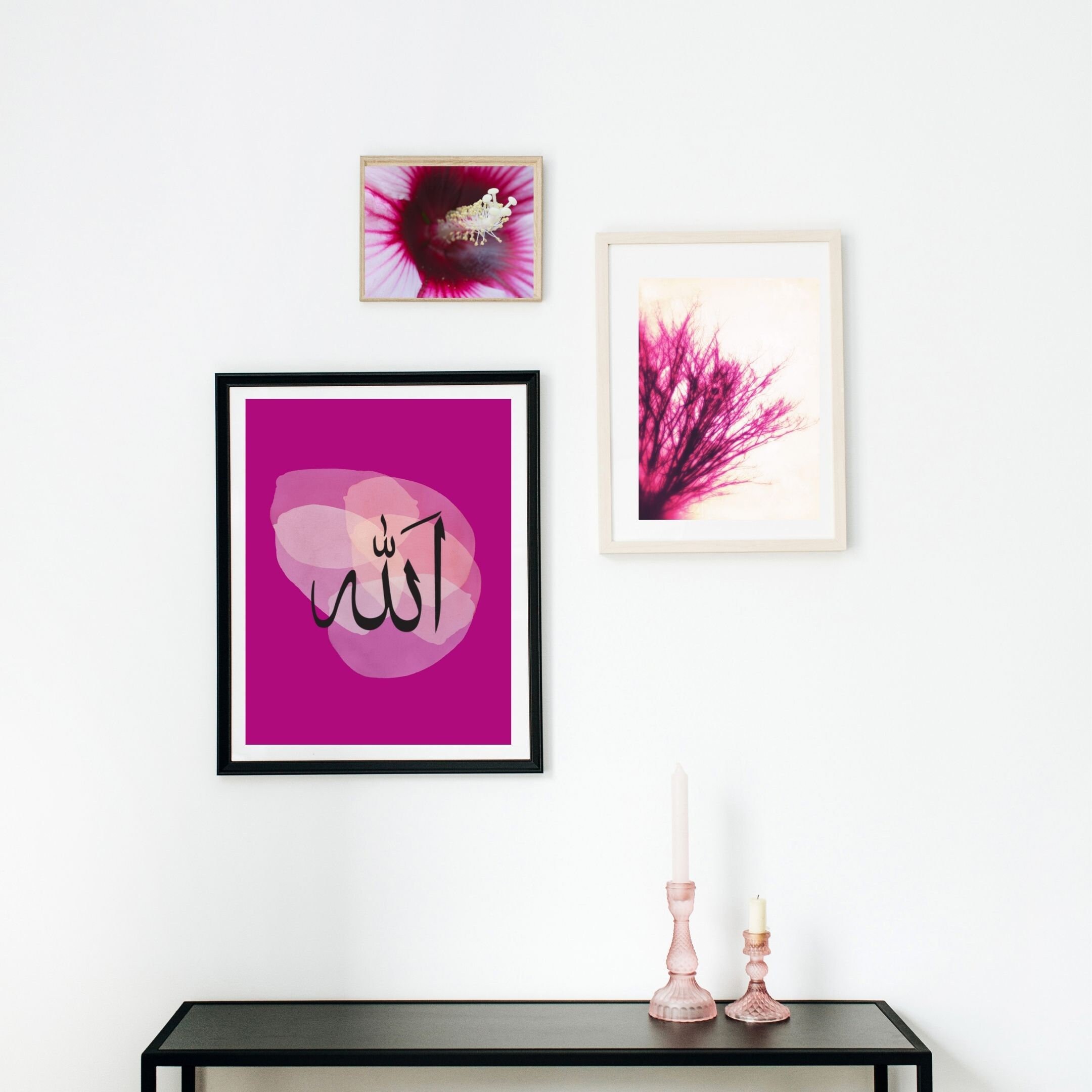 Allah Hot Pink Print Islamic Reminder Islamic Wall Art - Etsy