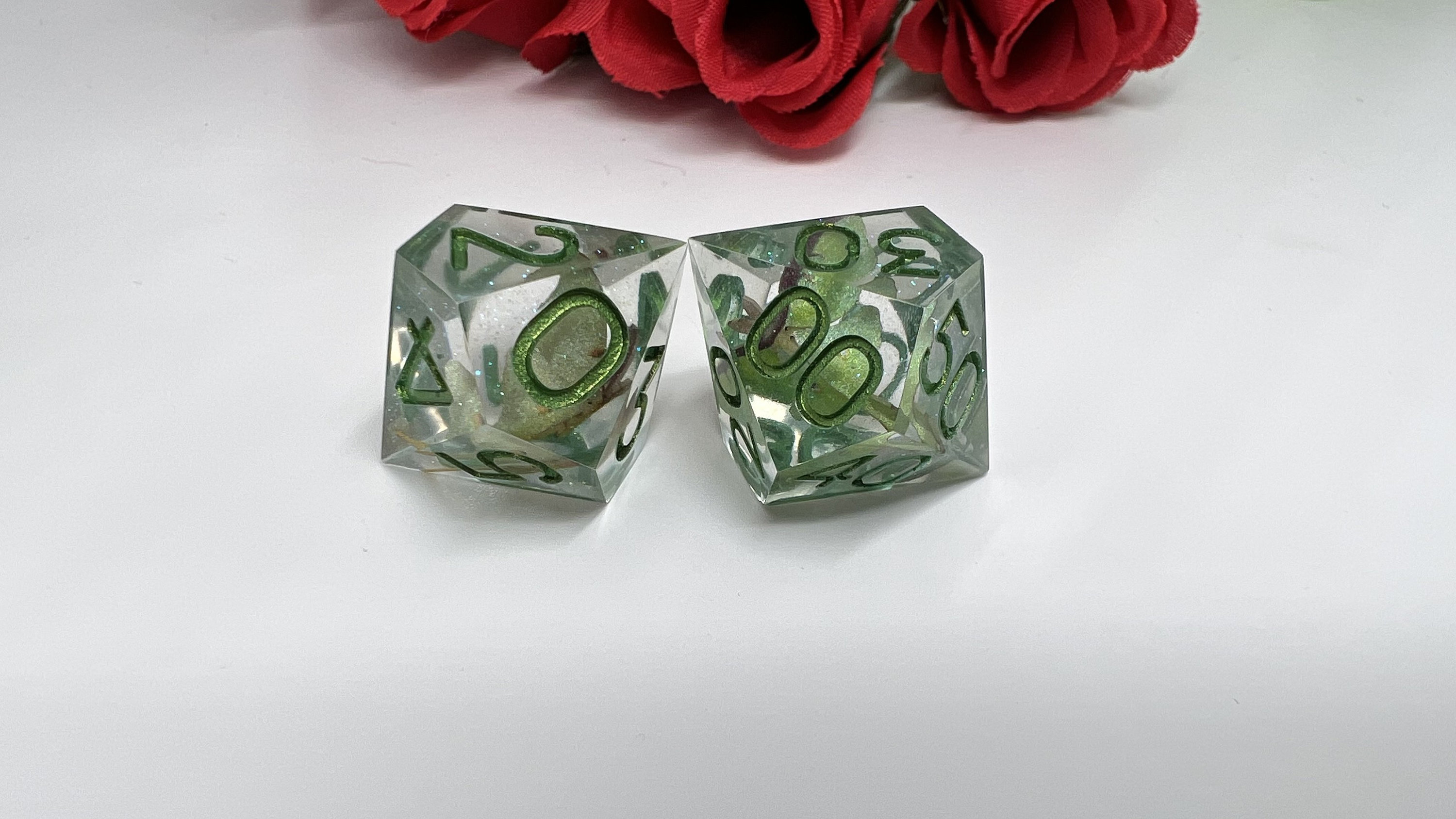 Lunar Moth 7 Piece Handmade Sharp Edge Dice Set Crystal D4 - Etsy