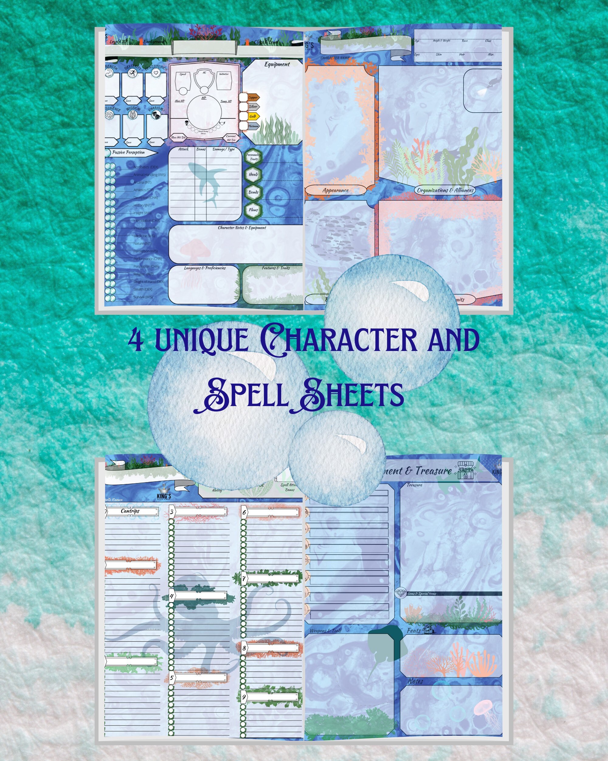 Under the Sea Dnd 5e Character Sheet Dungeons and Dragons - Etsy Ireland