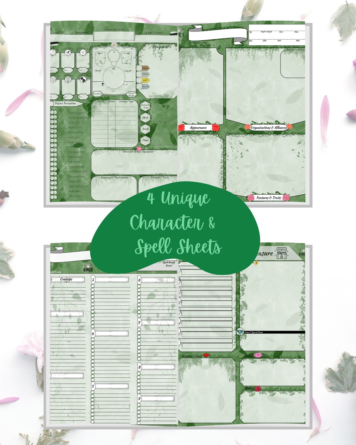 Ivy Garden Dnd 5e Character Sheet Dungeons and Dragons PDF - Etsy UK