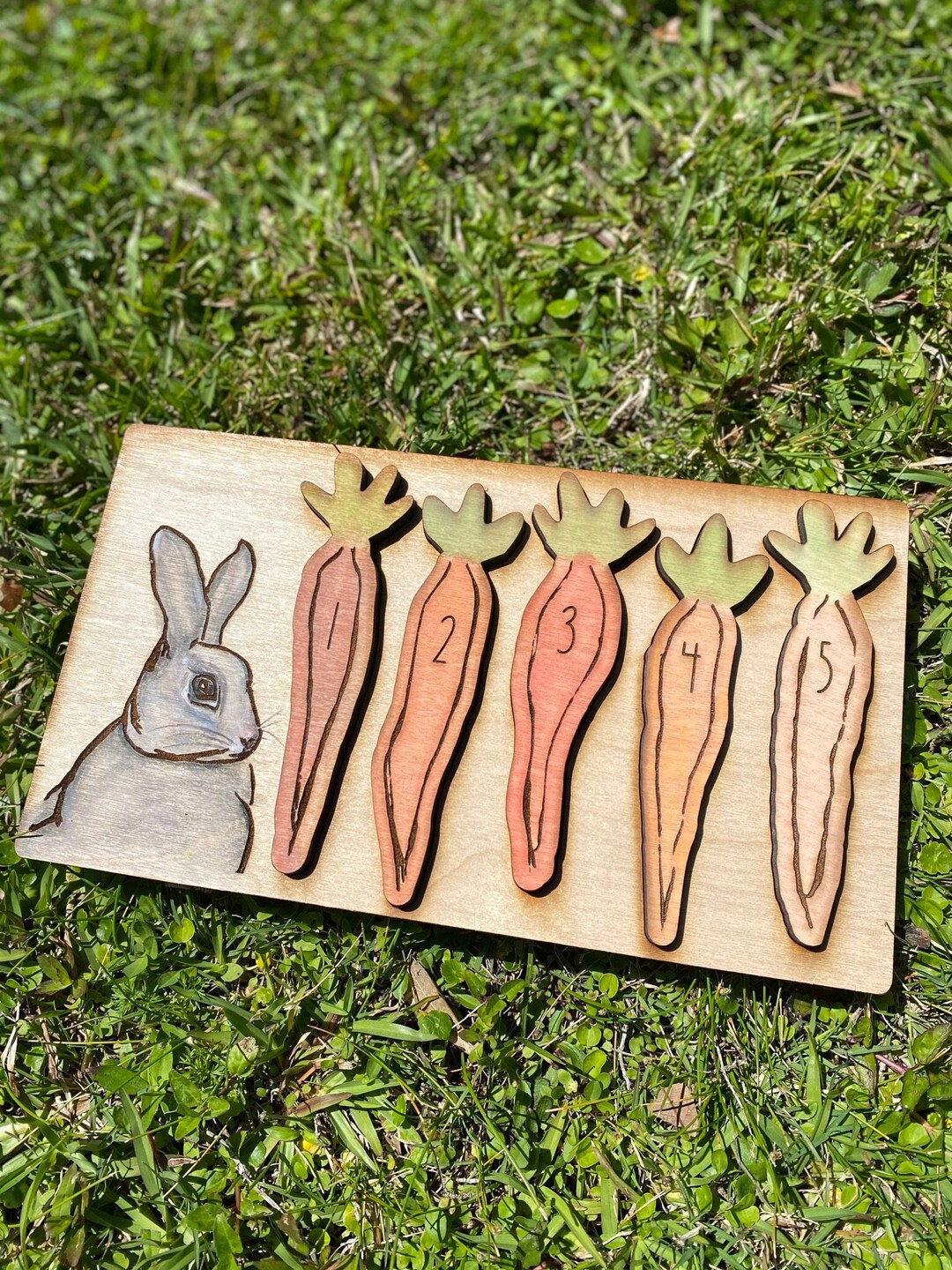 Easter Bunny Carrot Numbers Puzzle - Etsy