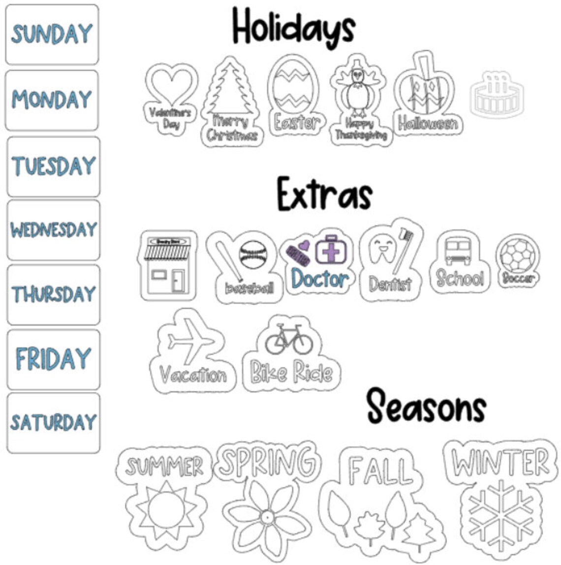 Weekly Montessori Calendar SVG File - Etsy