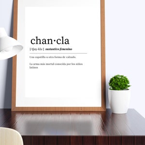 Chancla Definition Meaning, Printable Wall Art, Home Decor, Digital ...