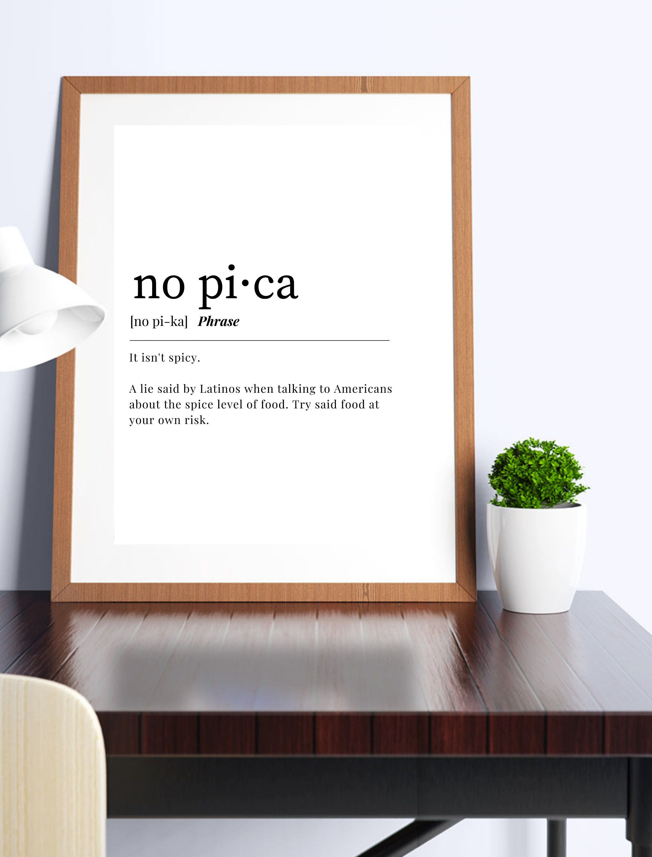 No Pica Definition Meaning, Printable Wall Art, Home Decor, Digital ...