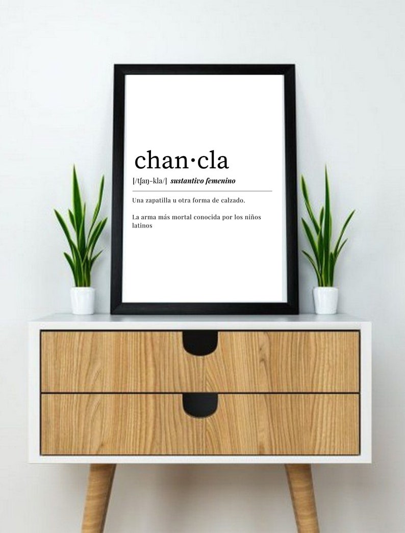 Chancla Definition Meaning Printable Wall Art Home Decor | Etsy