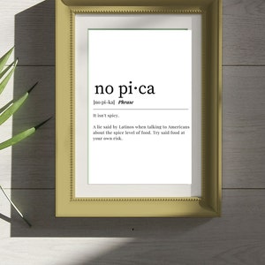 No Pica Definition Meaning, Printable Wall Art, Home Decor, Digital ...