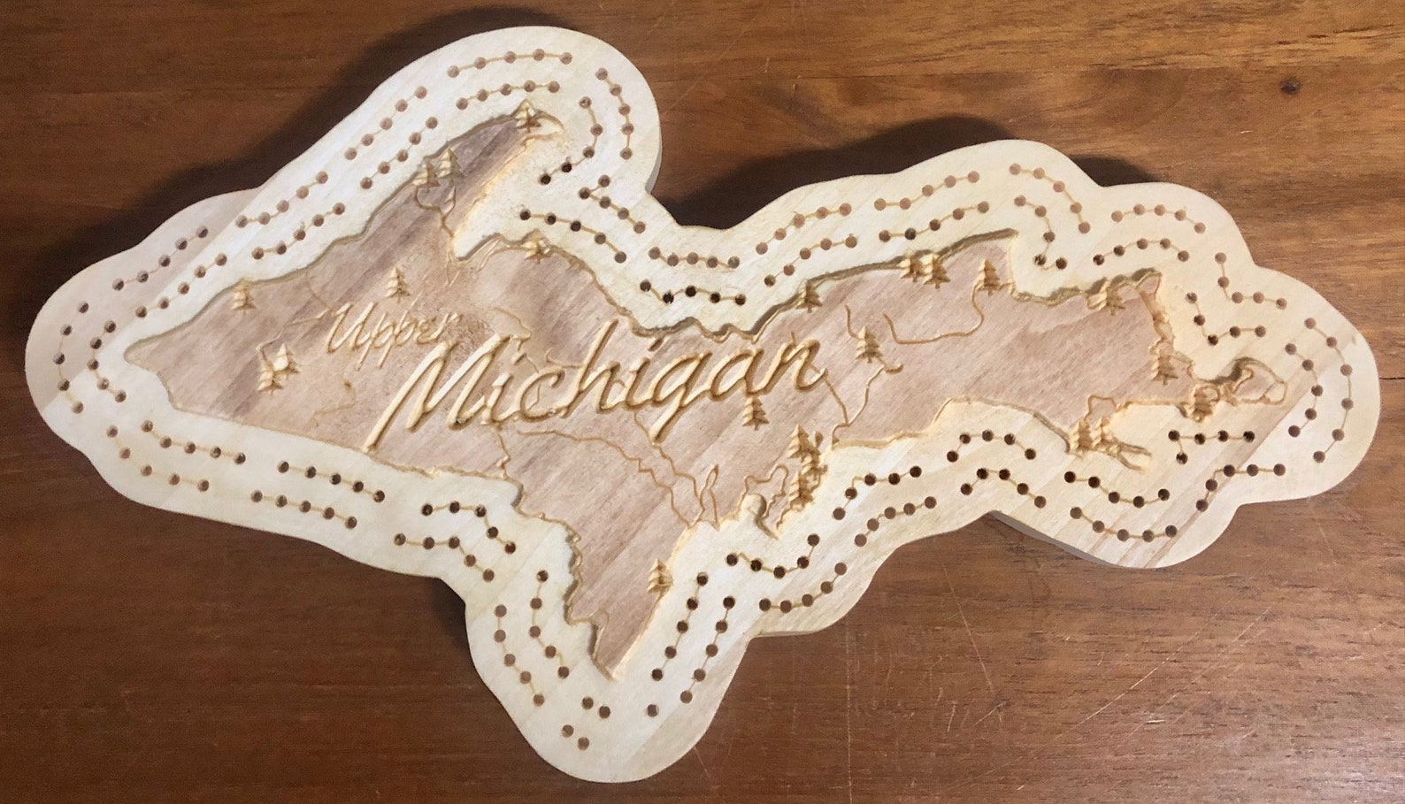 Upper Michigan Cribbage Board | Etsy