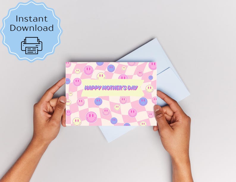 Smiley Face Mother's Day Printable Greeting Card | Cards for Download ...