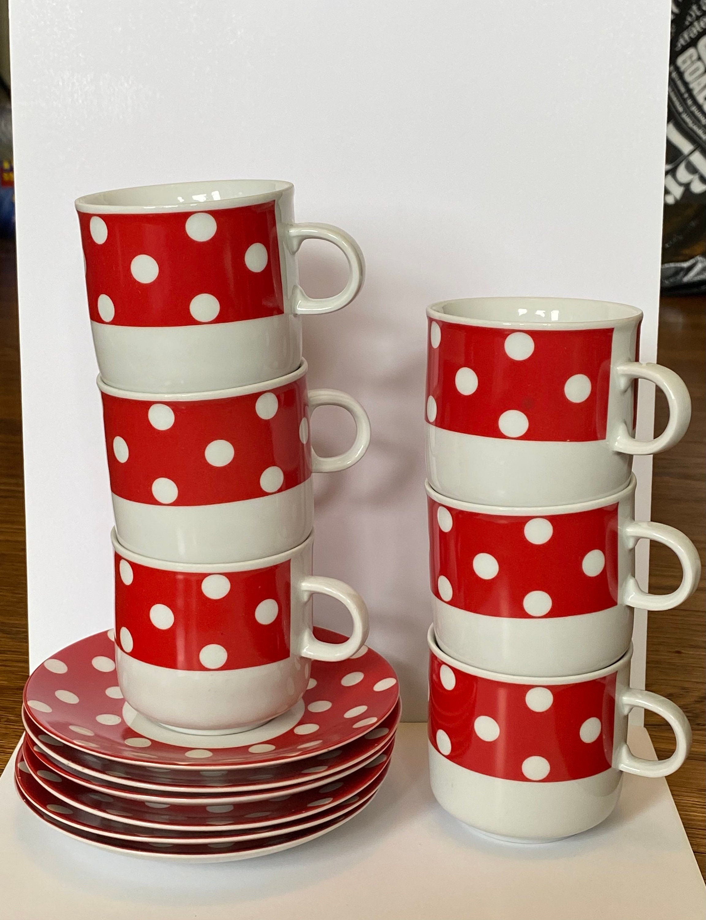 Cute and Rare Polka Dot Tea Set of 6 - Etsy