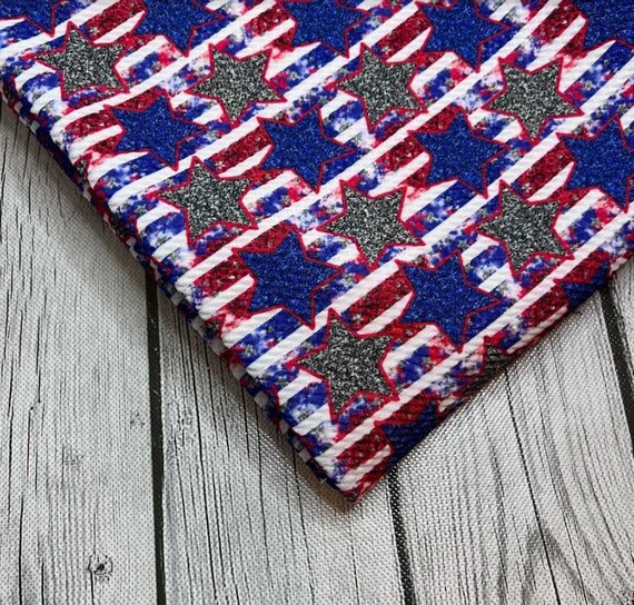 Ready to Ship Bullet Knit Fabric Glitter Stars and Stripes - Etsy