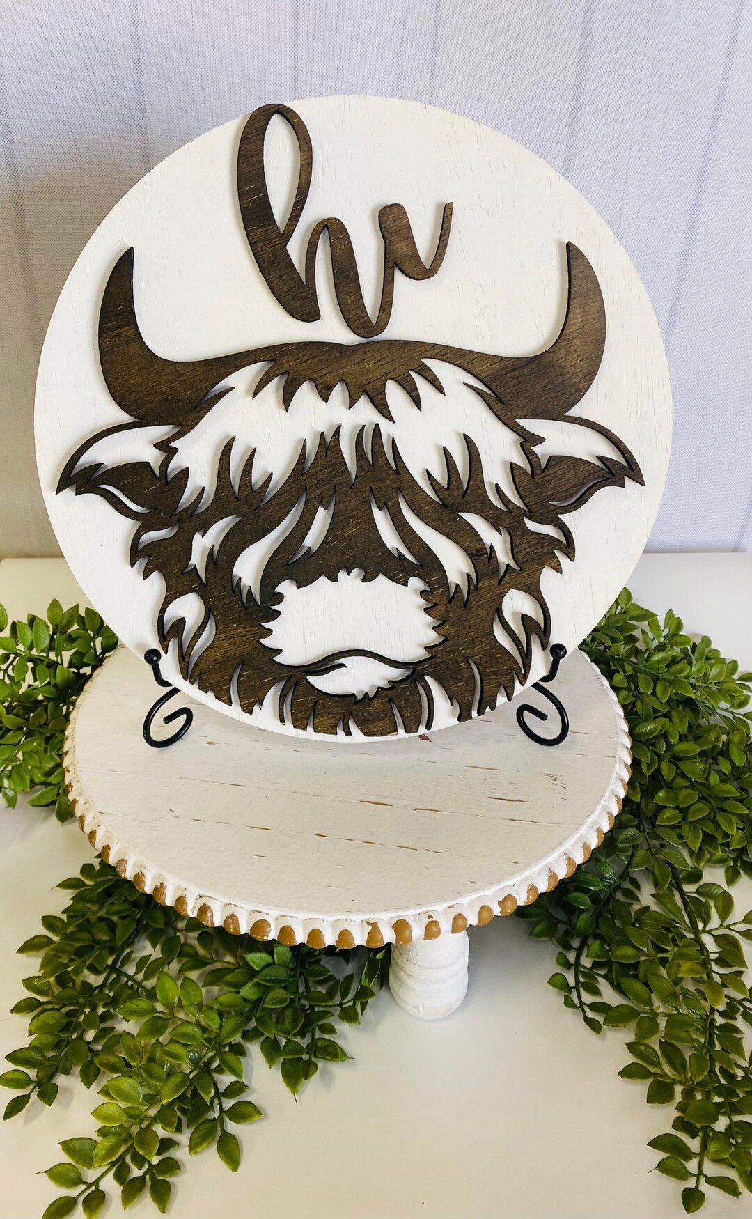Round Highland Cow Sign, Welcome Door Signs, Home Decor - Etsy