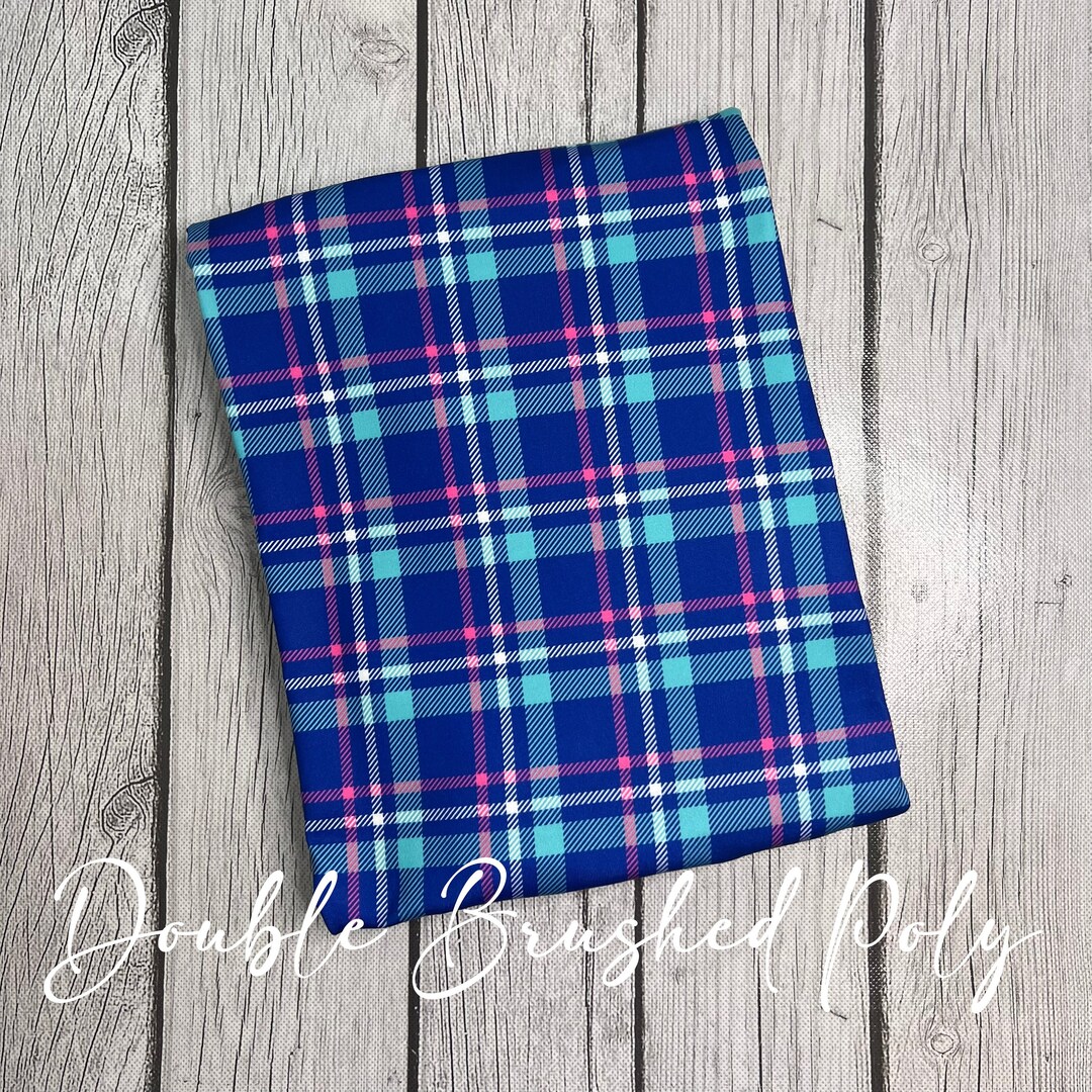 Made to Order Turquoise Pink White Plaid Shapes Bullet, DBP, Rib Knit ...