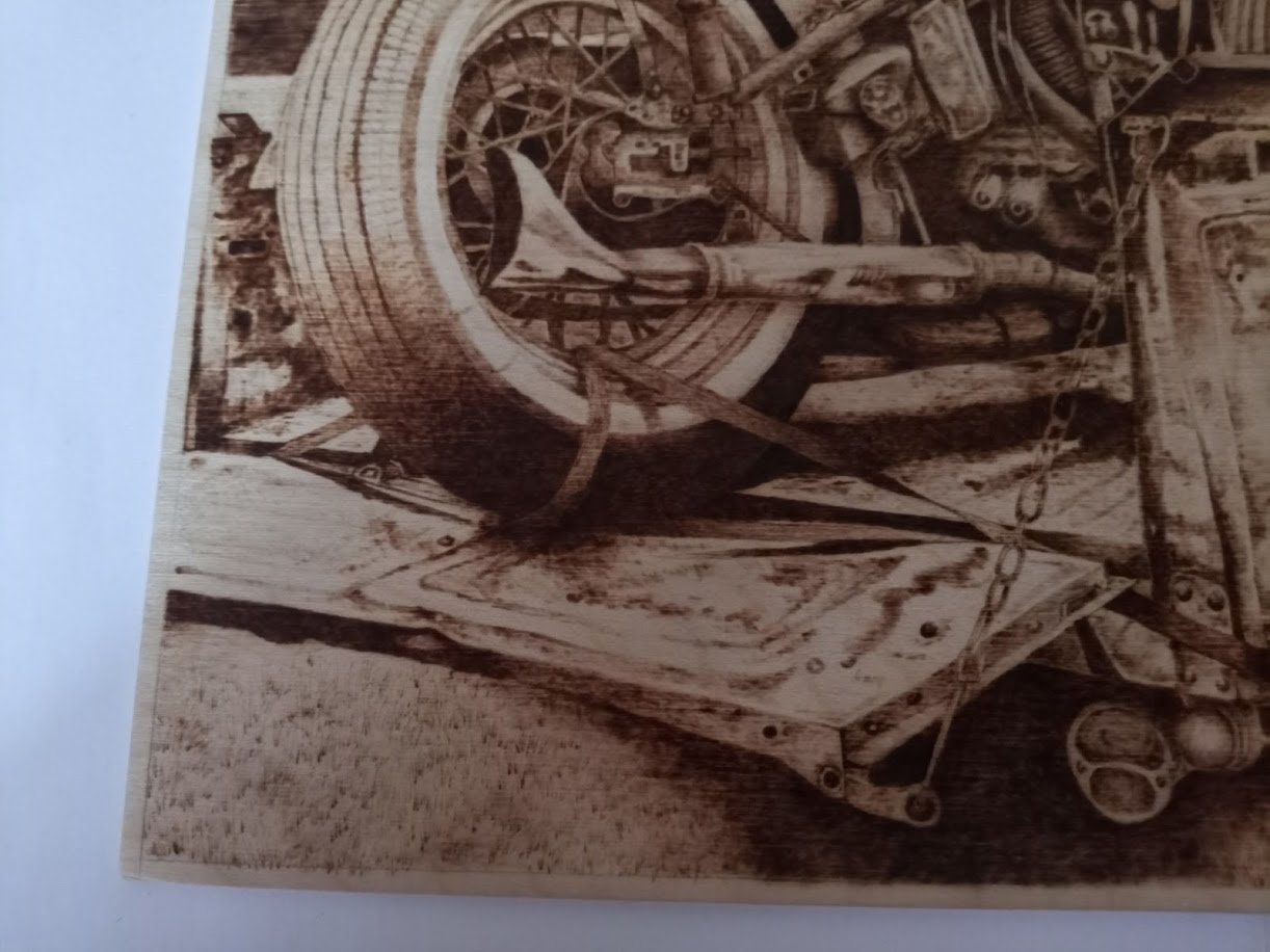 1 Hand Made by Me Pyrography Picture of an Vintage Motorcycle - Etsy
