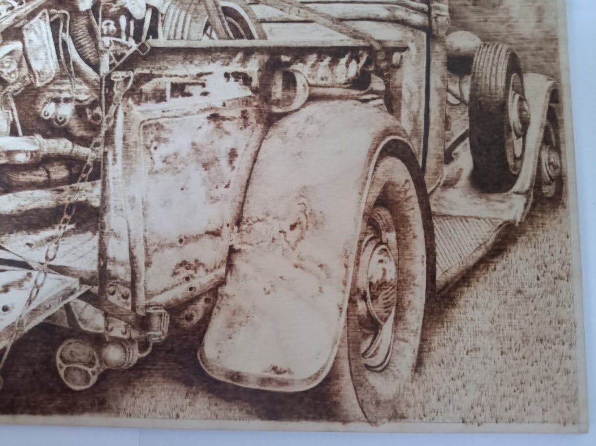 1 Hand Made by Me Pyrography Picture of an Vintage Motorcycle - Etsy
