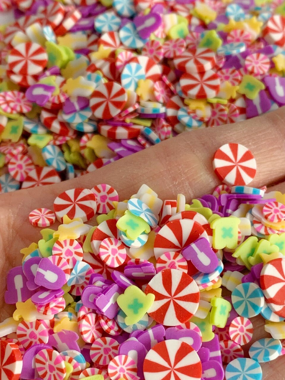 Mix Color Peppermint Candy Slices Sprinkles Polymer Clay - Etsy
