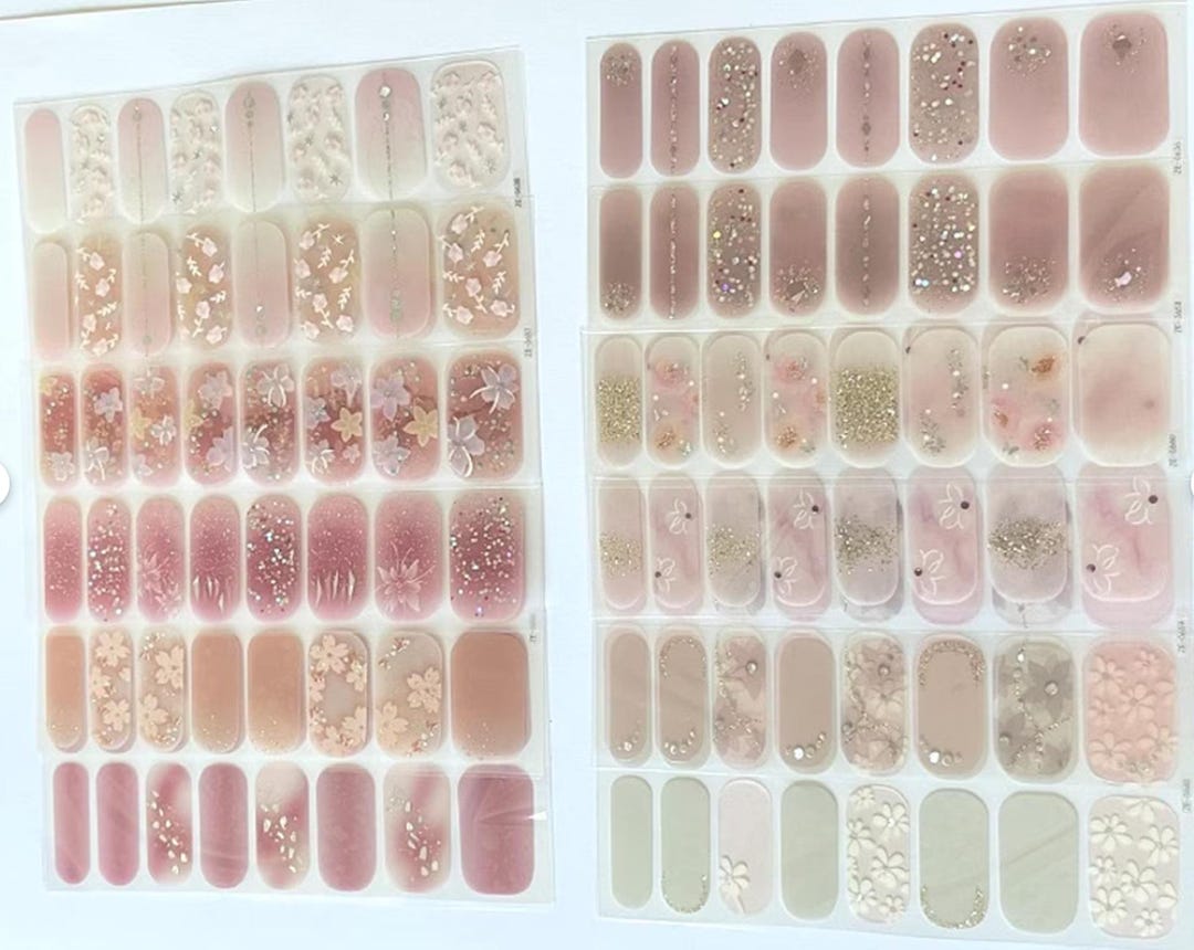 Spring Summer Nail Polish Strips: Full Nail Wraps, Easy Application - Etsy