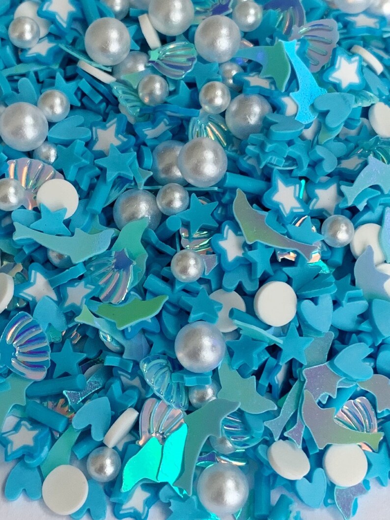 Under the Sea Sprinkle Mix: Blue Shells, Pearls, Dolphins, Glitter - Etsy