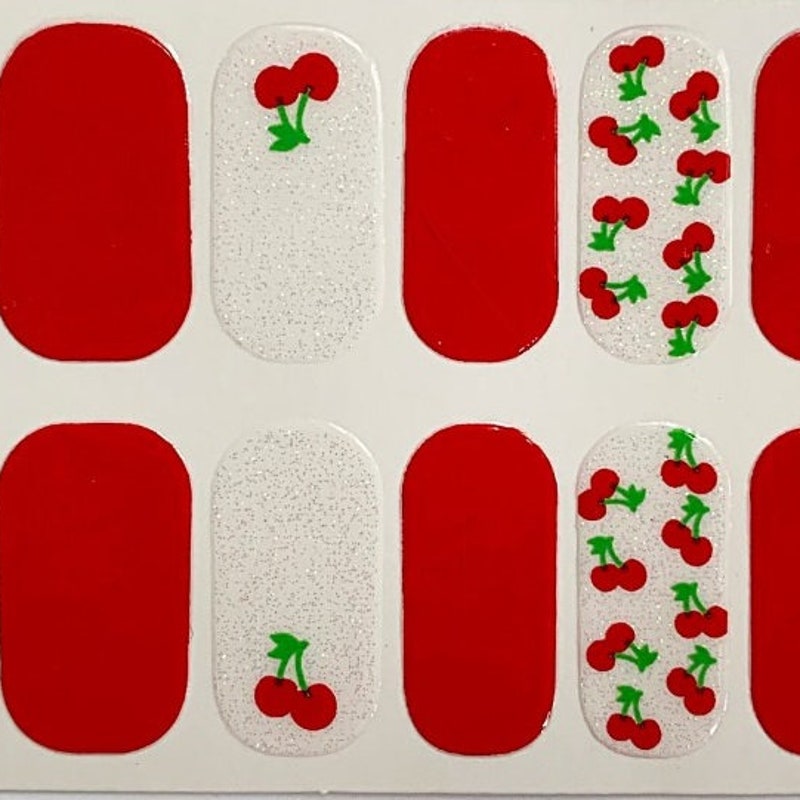 Cherry Nail Wraps - Etsy