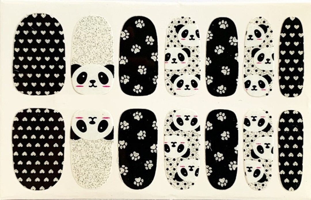 Panda Nail Polish Strips: Black & White Nail Wraps - Etsy