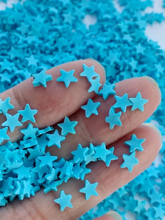 Polymer Clay Blue Stars Slices Fake Stars Sprinkles Polymer | Etsy