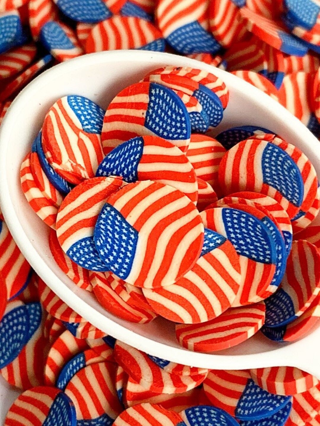 Polymer Clay American Flag Slices, Fake Sprinkles, Polymer Clay Slices ...
