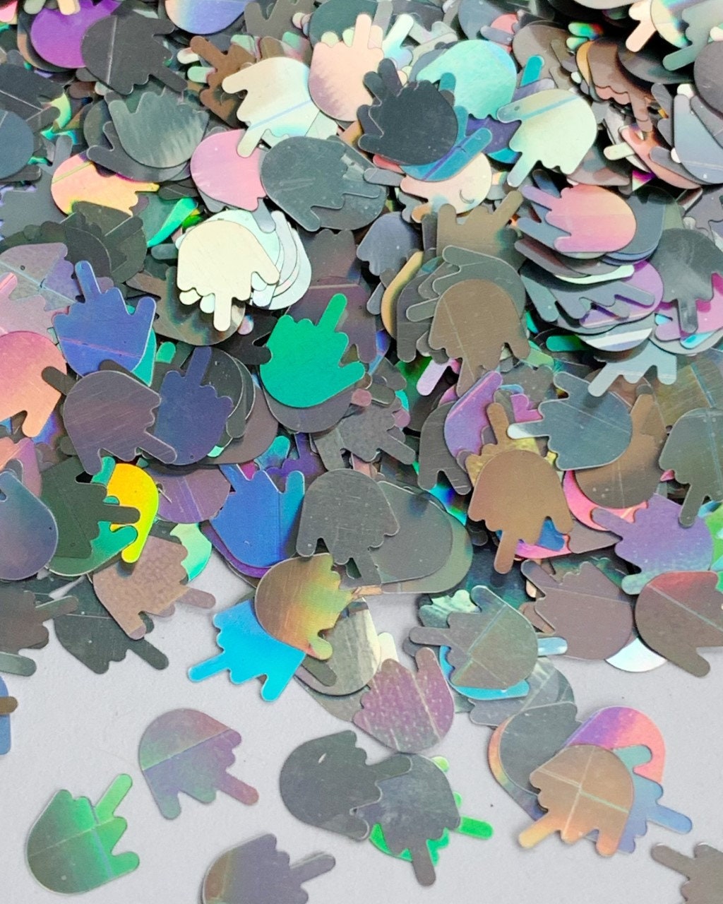 Silver Holographic Middle Finger Confetti: Chunky Resin Glitter - Etsy
