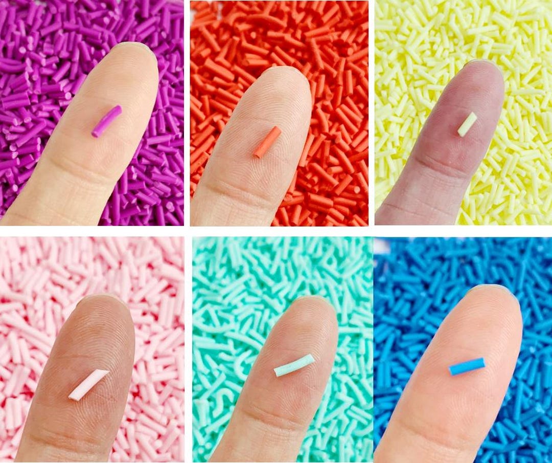 Polymer Clay Long Sprinkles Slices, Fake Sprinkles, Polymer Clay Slices ...