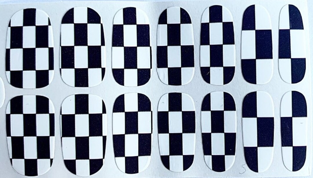 Black White Checker Board Nail Polish Strips / Nail Wraps / Nail Decals ...