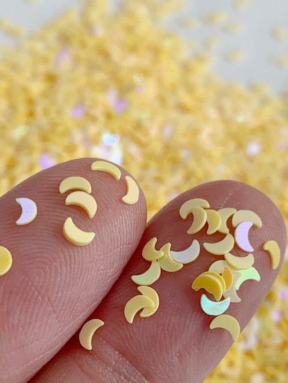 Yellow Iridescent Moon Moons Party Confetti Chunky Poly - Etsy