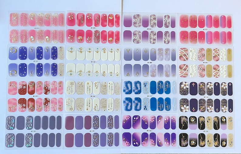 Glitter Full Wrap Nail Polish Stickers: Glimmer Nail Wraps, Self ...