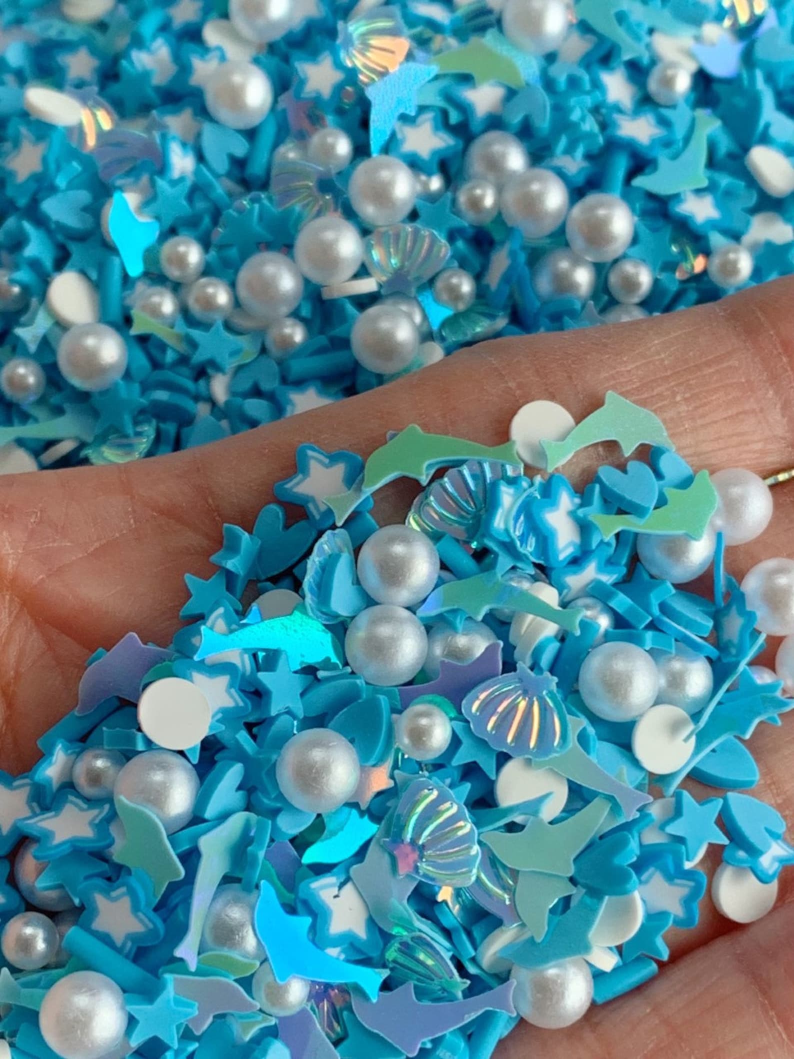 Under the Sea Sprinkle Mix: Blue Shells, Pearls, Dolphins, Glitter - Etsy