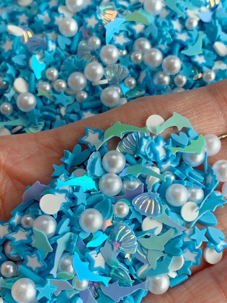 Under the Sea Sprinkle Mix: Blue Shells, Pearls, Dolphins, Glitter - Etsy