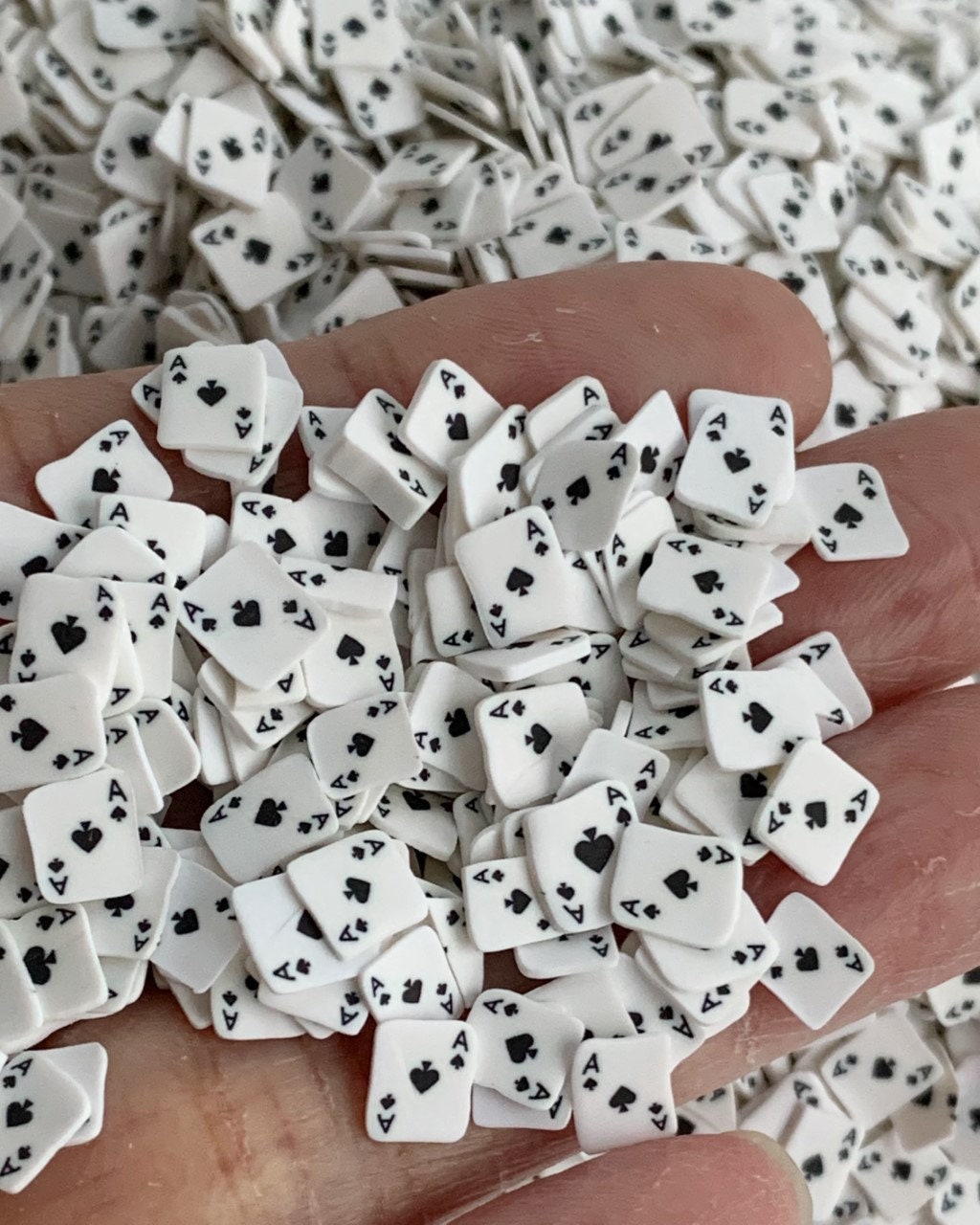 Polymer Clay Small Poker Card Spades Slices Fake Sprinkles - Etsy