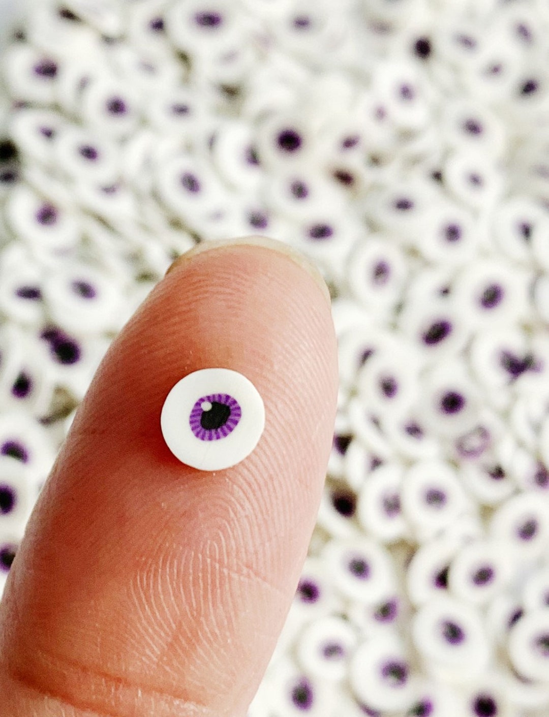 Polymer Clay Purple Eyes Eyeball Slices, Fake Sprinkles, Polymer Clay ...