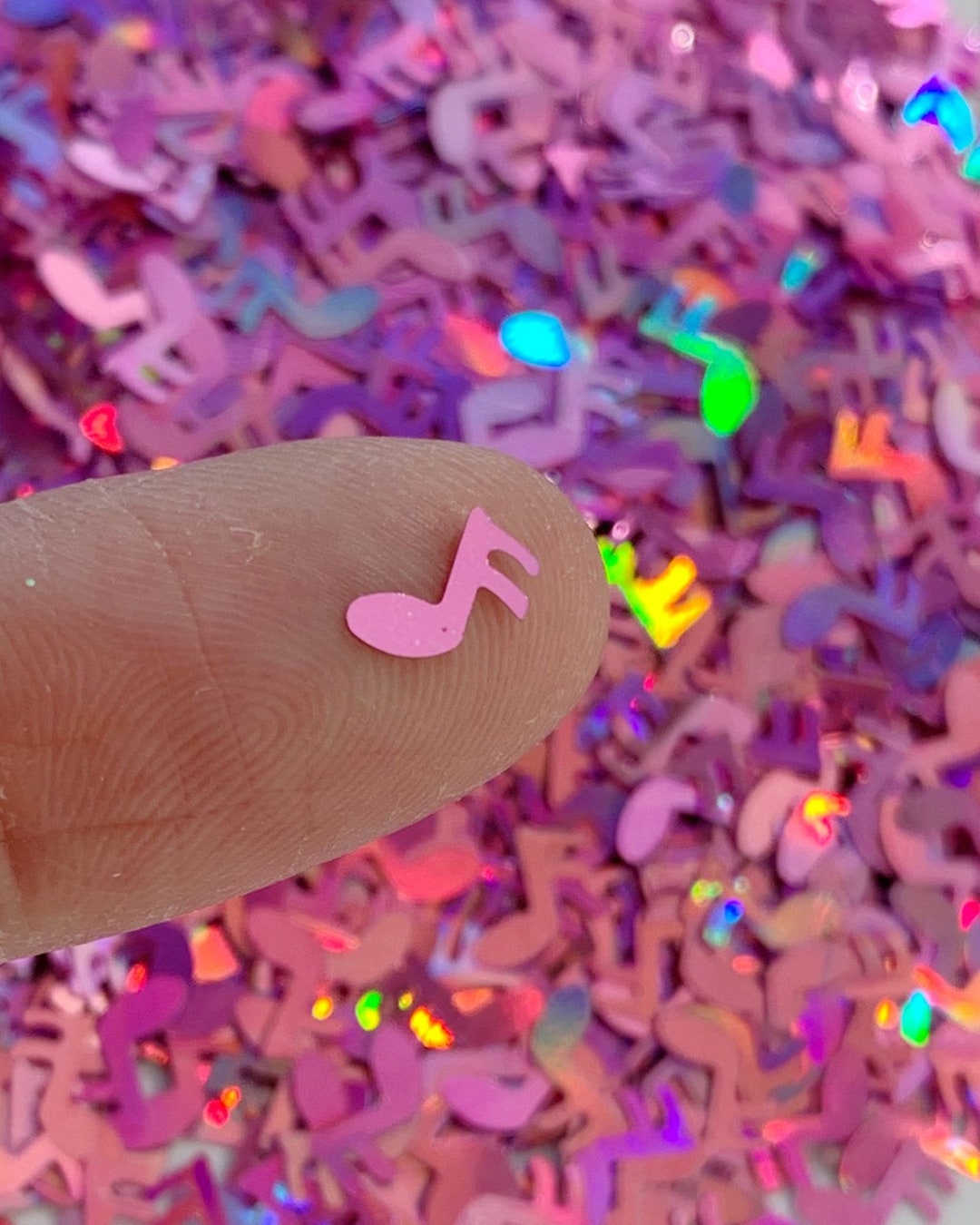 Pink Iridescent Shift Translucent Music Note Glitter, Decoden Glitter ...