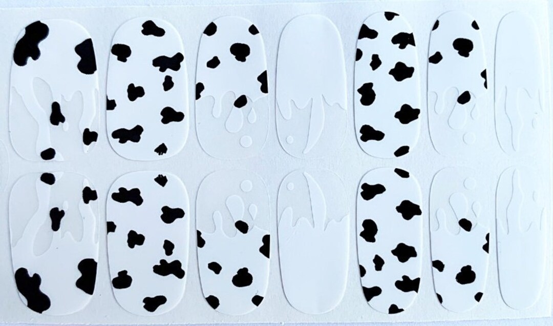 Cow Print Nail Polish Strips: Black and White Nail Wraps - Etsy