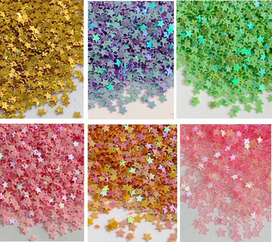 Iridescent Star Stars Party Confetti Chunky Poly Glitter, Decoden ...