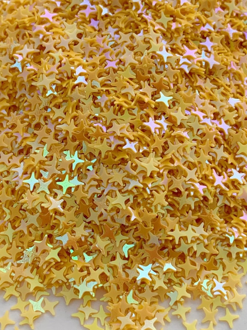 Yellow 4 Point Star Stars Glitter Party Confetti Decoden - Etsy