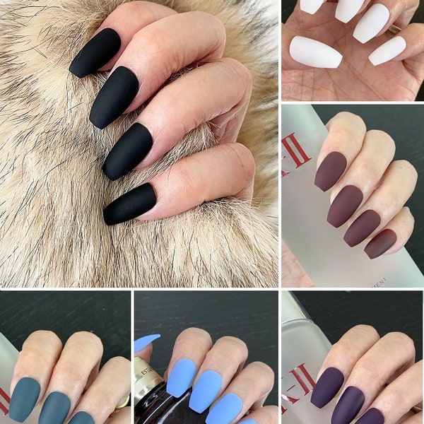 Matte Fake Nails - Etsy