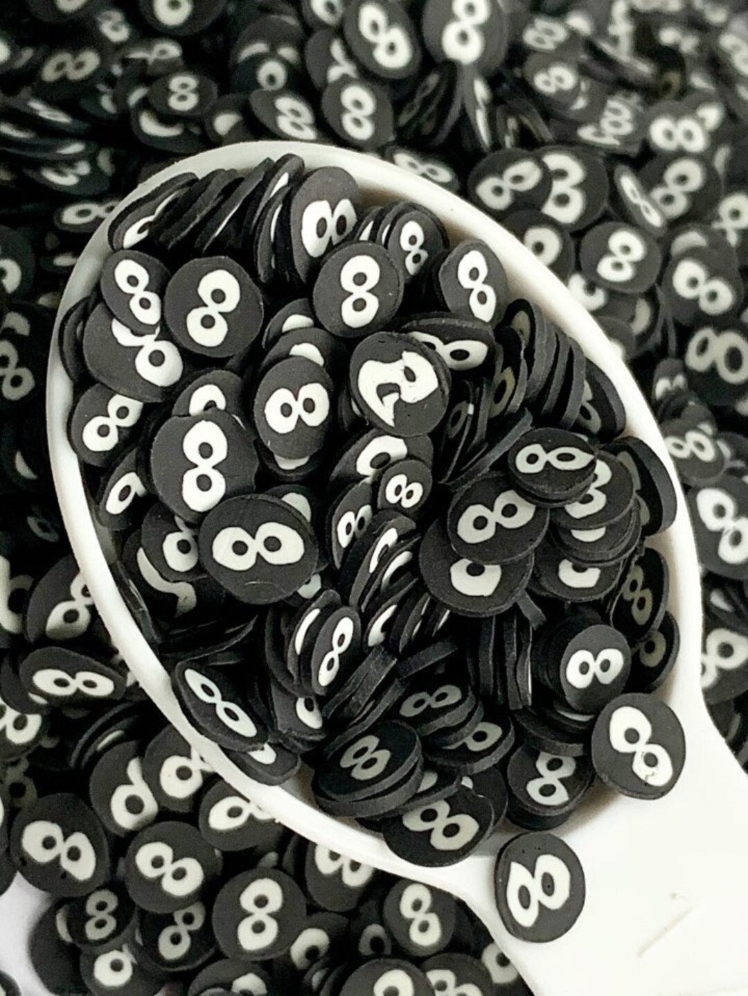 Polymer Clay Small Charcoal Black Soot Spirit Slices, Spooky Eyes, Fimo ...