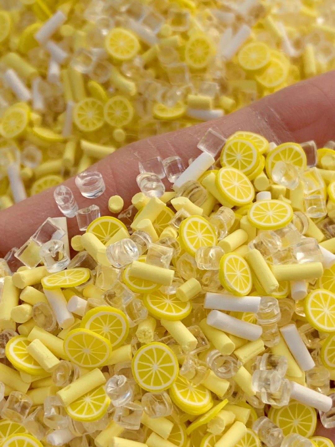 Iced Lemonade, Rhinestone Mix W/ Lemon Slices, Polymer Clay Fake ...