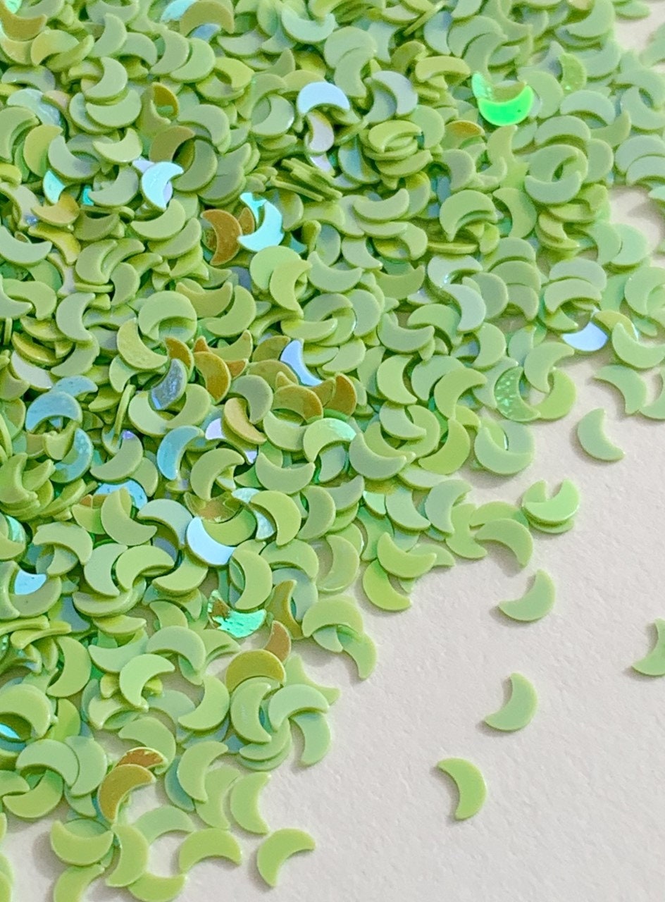 Lime Green Iridescent Moon Moons Party Confetti Chunky Poly - Etsy