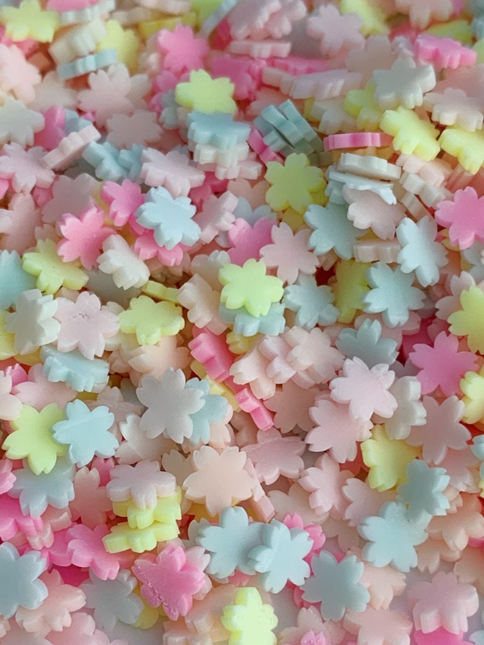Polymer Clay Pastel Color Cherry Blossoms Slices Fake - Etsy