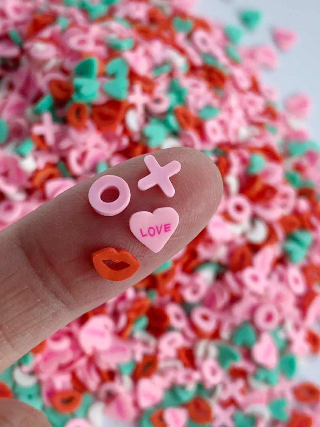 XOXO Polymer Clay Heart Slices: Valentine's DIY Slime Fillers - Etsy