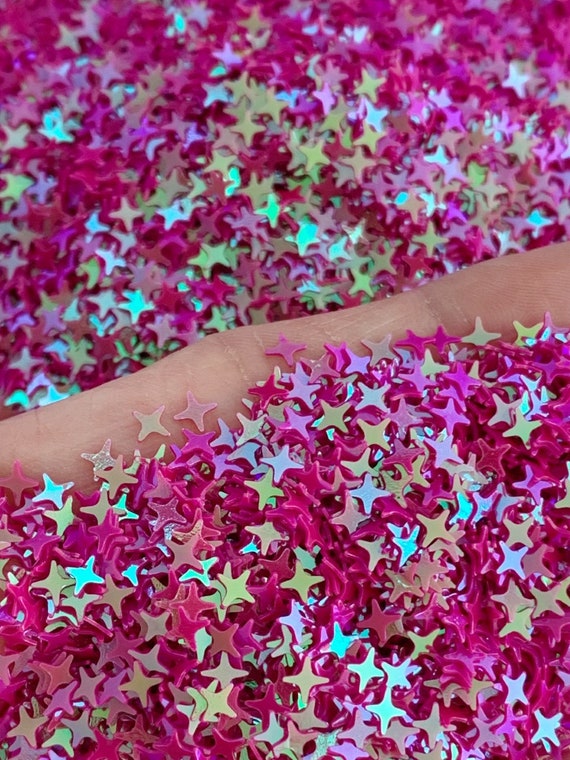 Hot Pink 4 Point Star Stars Glitter Party Confetti Decoden - Etsy