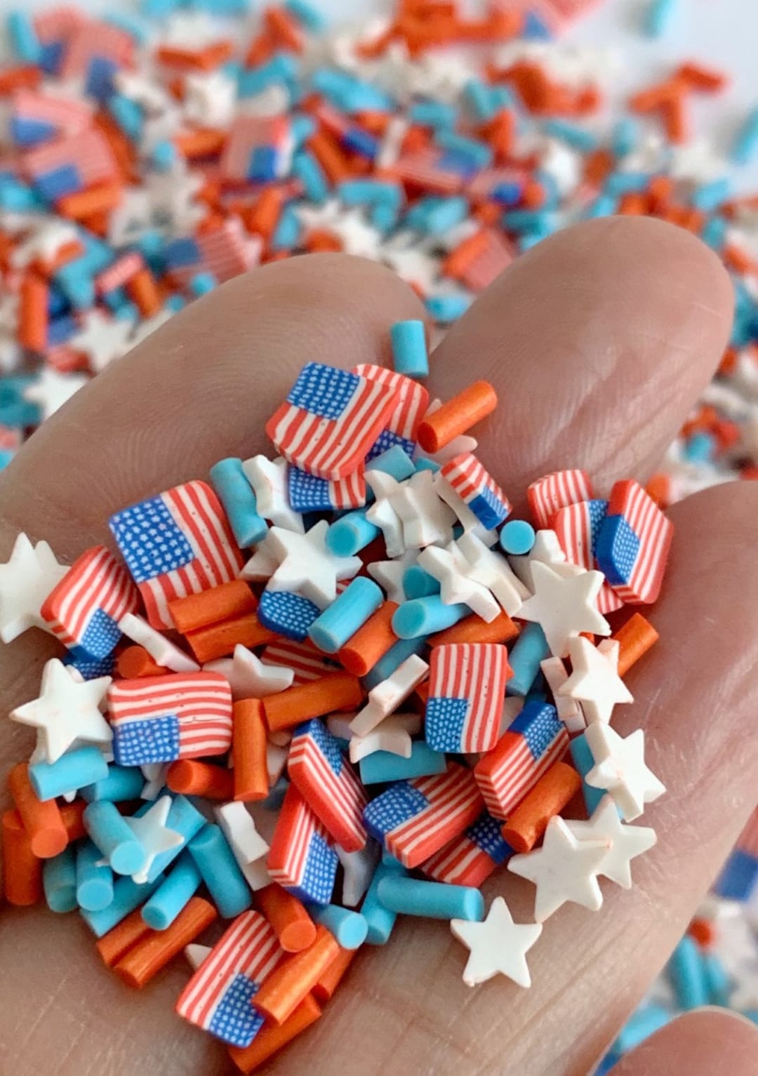 AMERICAN DREAM, Polymer Clay Flag, Star Slices, Fake Slices, Fake ...