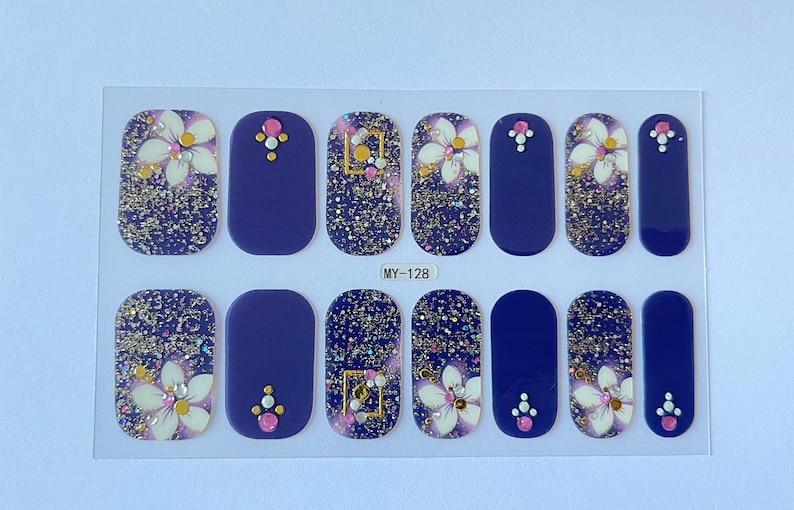 Glitter Full Wrap Nail Polish Stickers: Glimmer Nail Wraps, Self ...