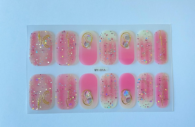 Glitter Full Wrap Nail Polish Stickers: Glimmer Nail Wraps, Self ...